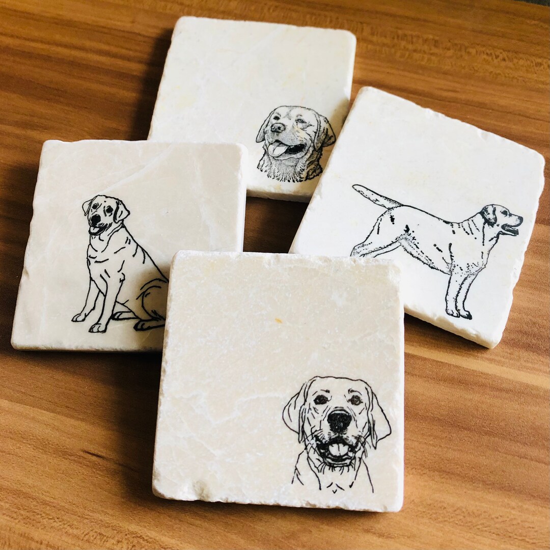 Labrador Retriever Coasters Yellow Lab Gifts Yellow Lab Dog Mom Marble ...