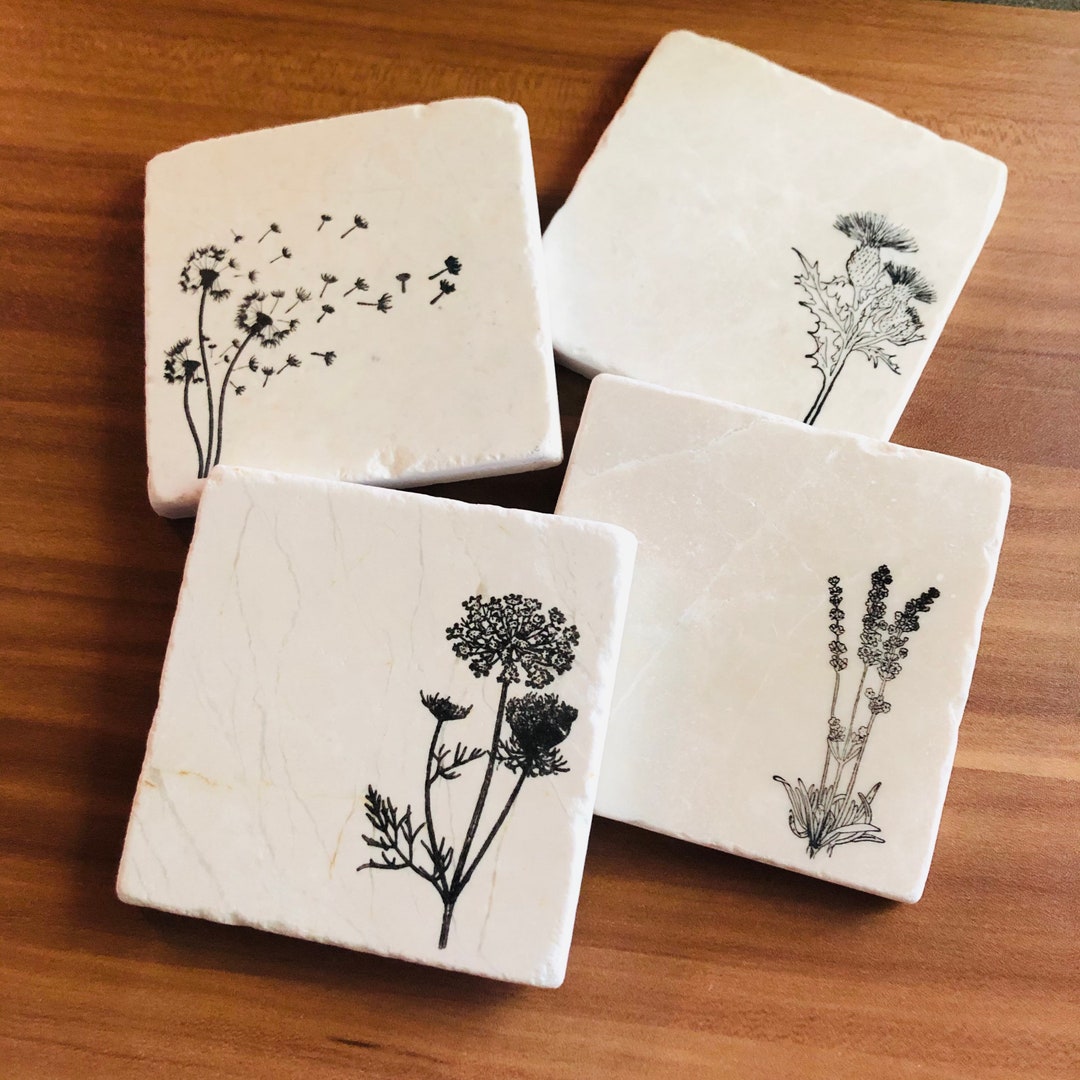 Wildflower Coasters Floral Coasters Flower Coasters Dandelion Coasters ...