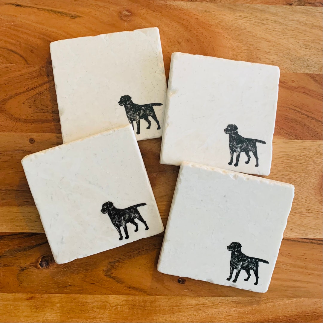 Black Labrador Retriever Coasters ~ Marble Coasters ~ Black Lab Dog Mom ...