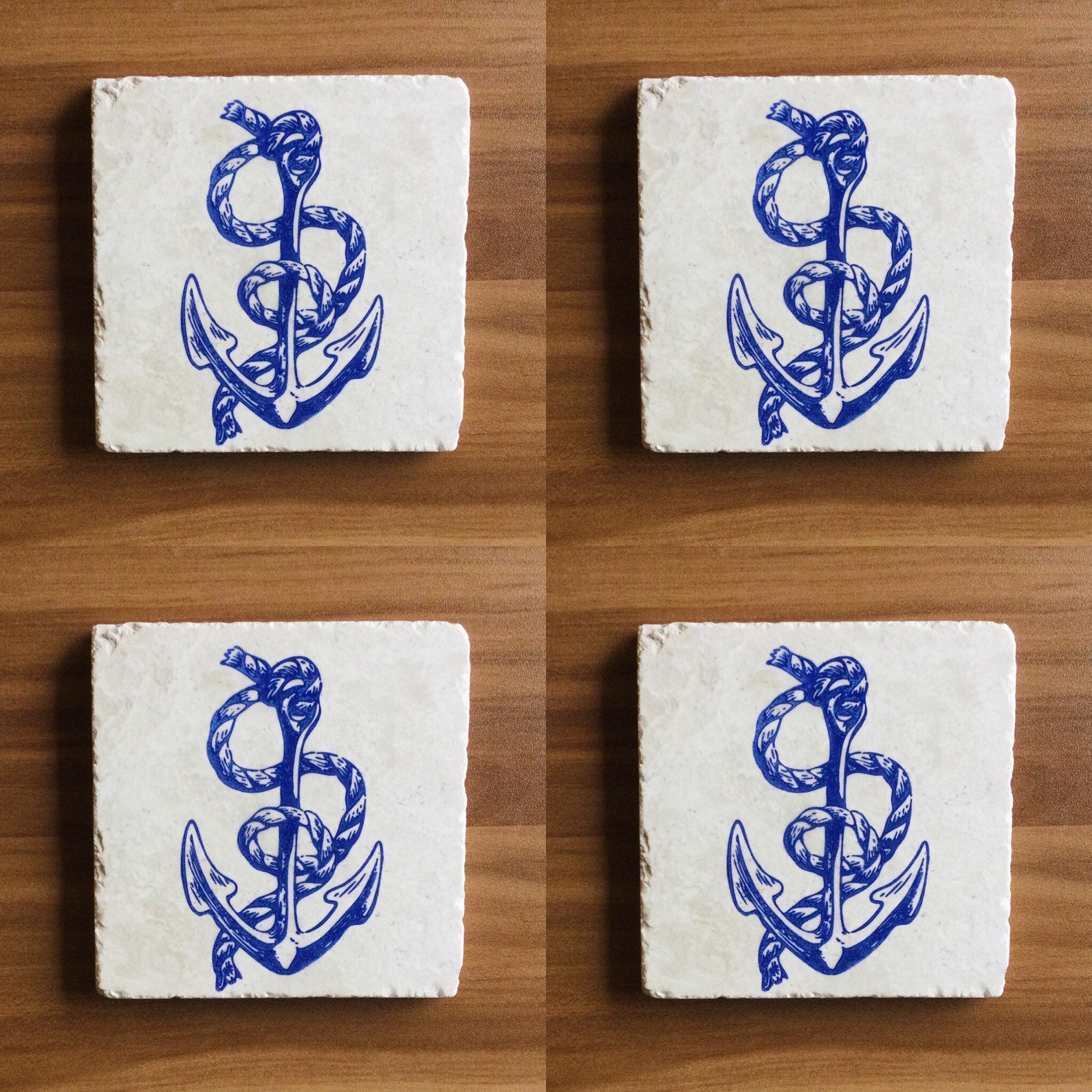 Anchor Coasters Nautical Coasters Stone Coasters Beach | Etsy