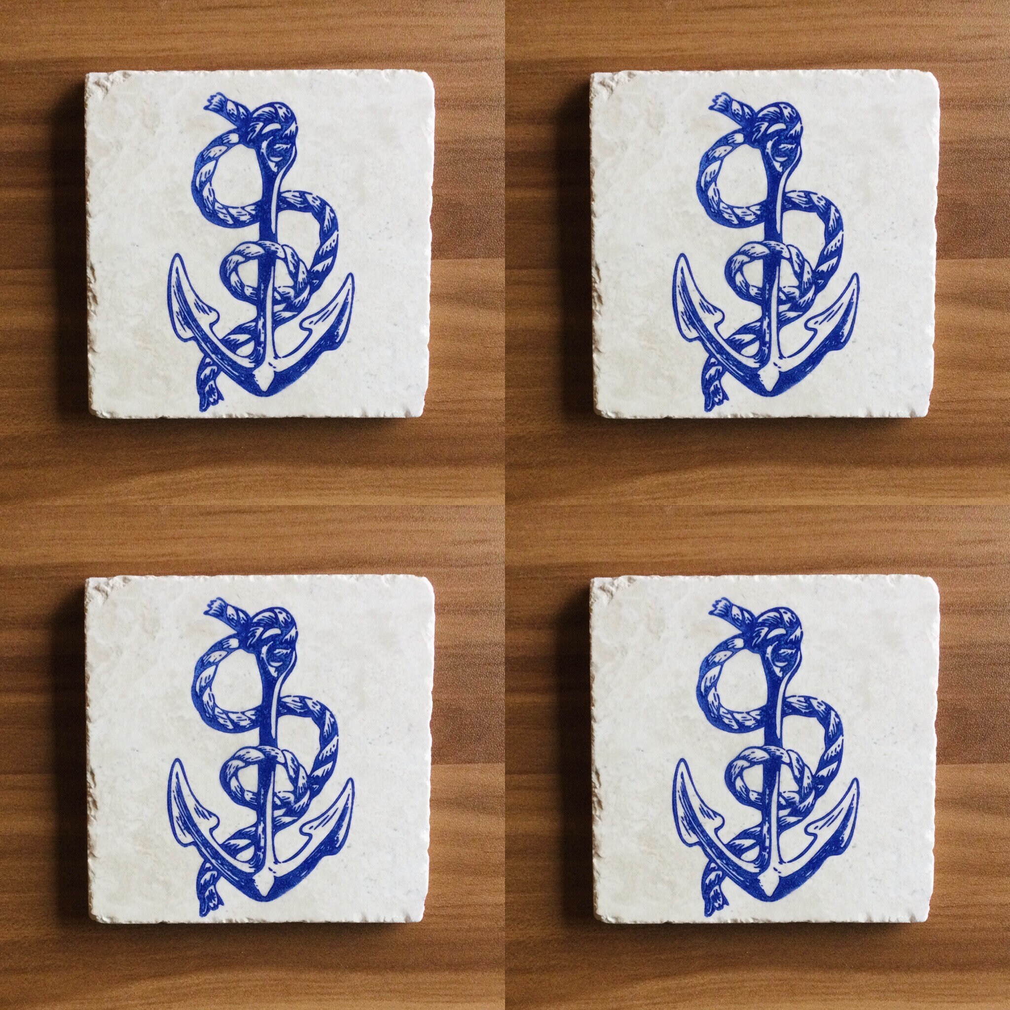 Anchor Coasters Nautical Coasters Stone Coasters Beach | Etsy