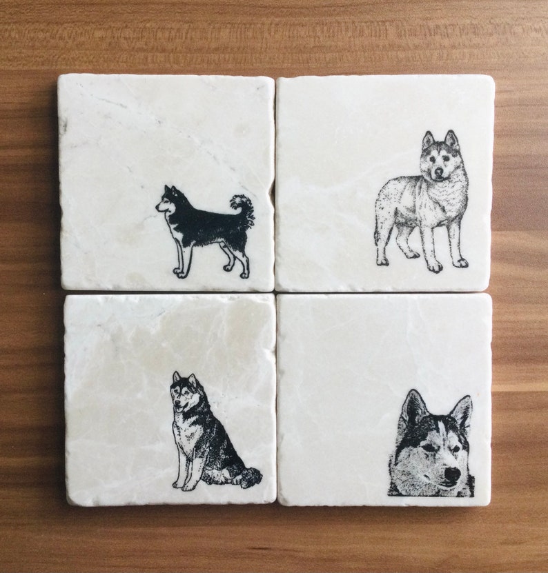 Husky Dog Coasters ~ Siberian Husky Coasters ~ Dog Coasters ~ Dog Gift ...