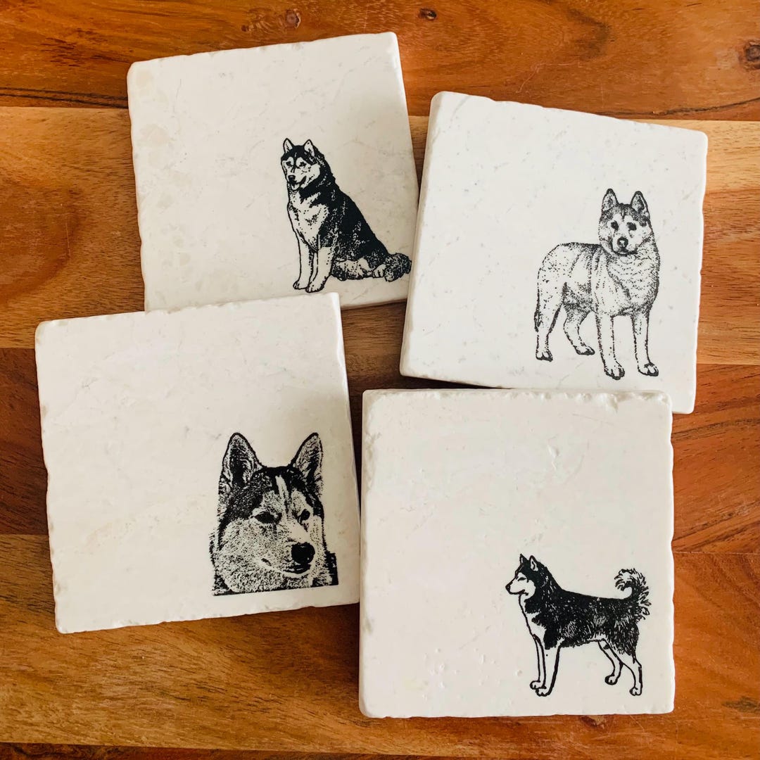 Husky Dog Coasters ~ Siberian Husky Coasters ~ Dog Coasters ~ Dog Gift ...