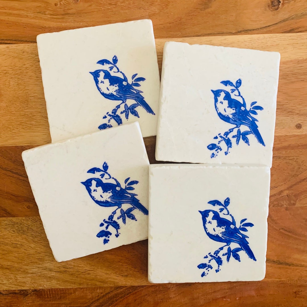 Bird Coasters ~ Blue Bird Coasters - Housewarming Gift - First Home ...