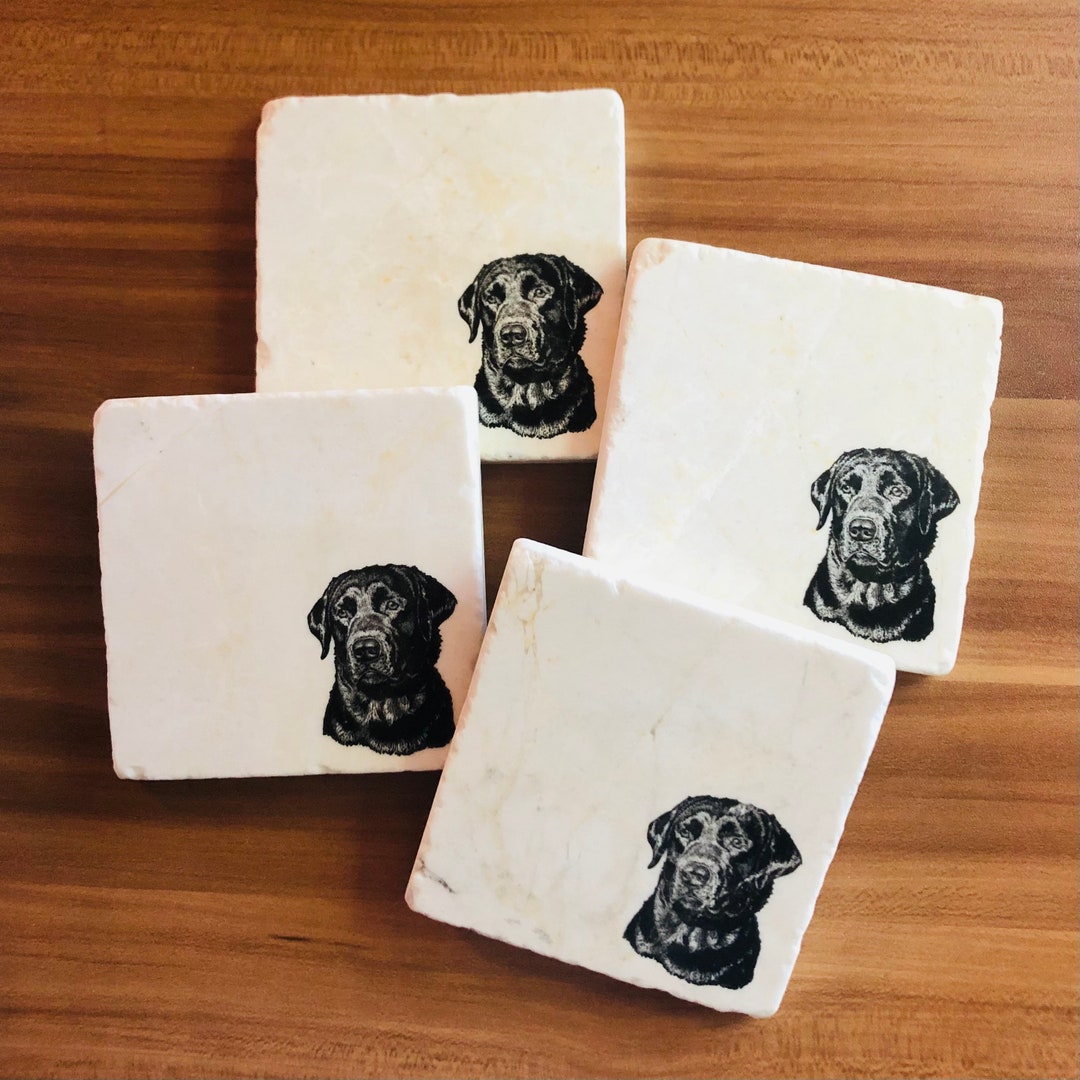 Black Lab Coasters Marble Coasters Black Lab Dog Mom - Etsy