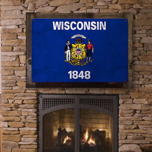 Wisconsin Flag Decor - Etsy