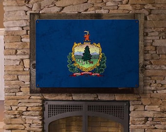 Florida State Flag, Sunshine State, Metal Sign, Optional Rustic Wood ...