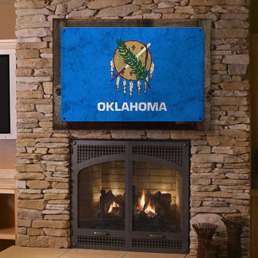 Oklahoma State Flag, "oklahoma is Ok", Metal Sign, Metal Sign, Optional ...