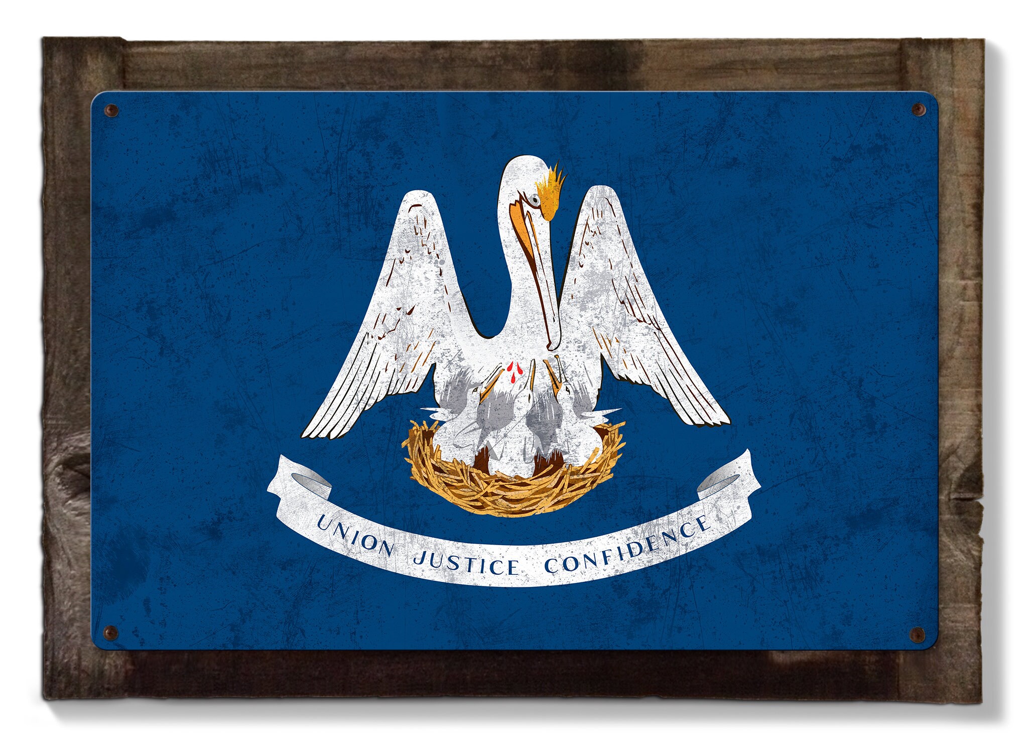 Louisiana State Flag, Union Justice Confidence, Metal Sign, Optional ...