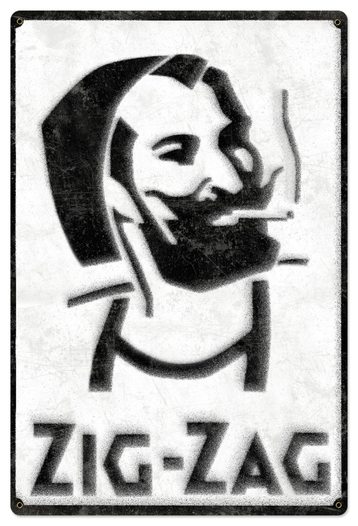 Zig-zag Man Rolling Papers Spray Art Metal Sign - Etsy