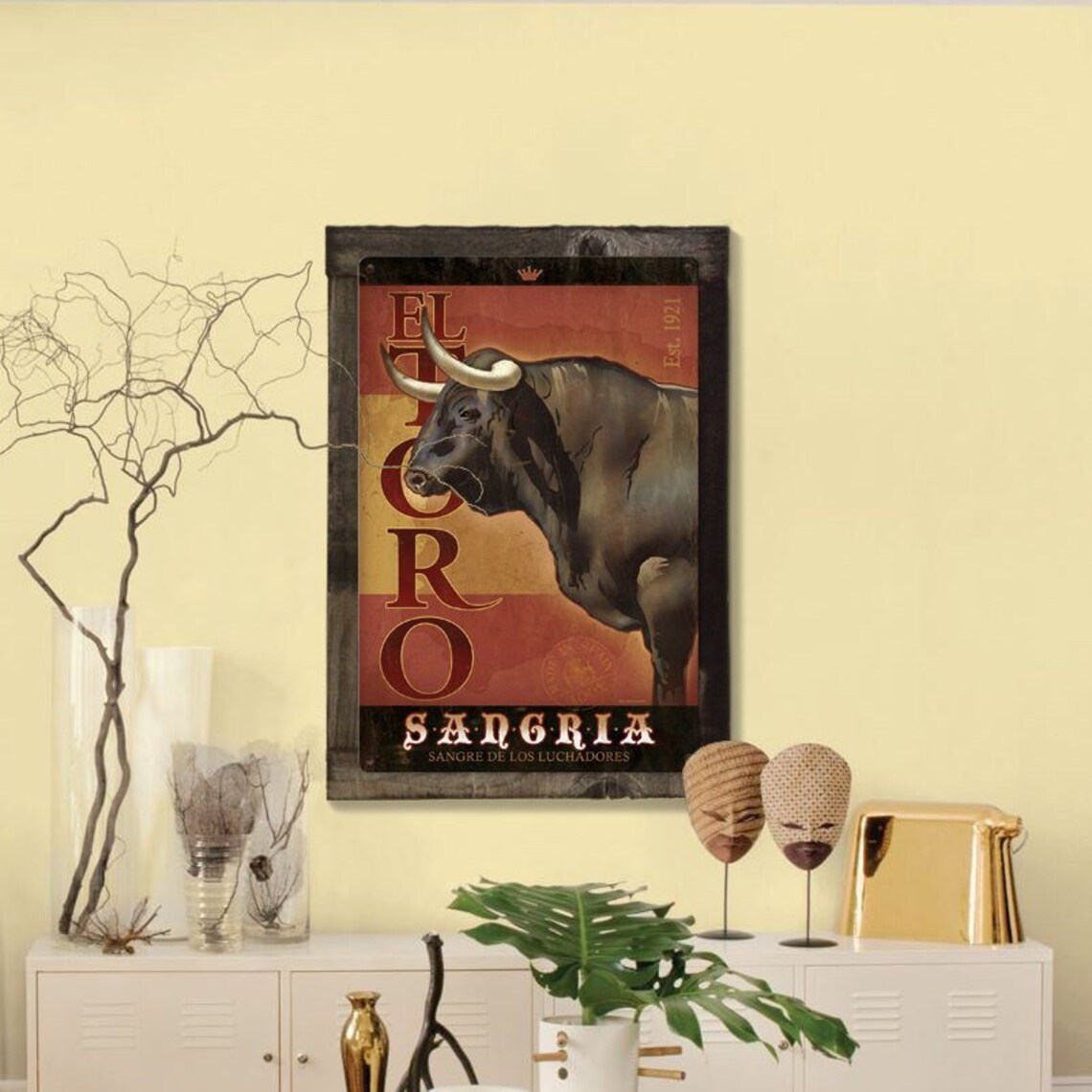 El Toro Bull Sangria Spain METAL Sign Optional Reclaimed - Etsy