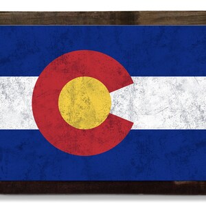 Colorado State Flag, the Centennial State, Metal Sign, Optional Rustic ...
