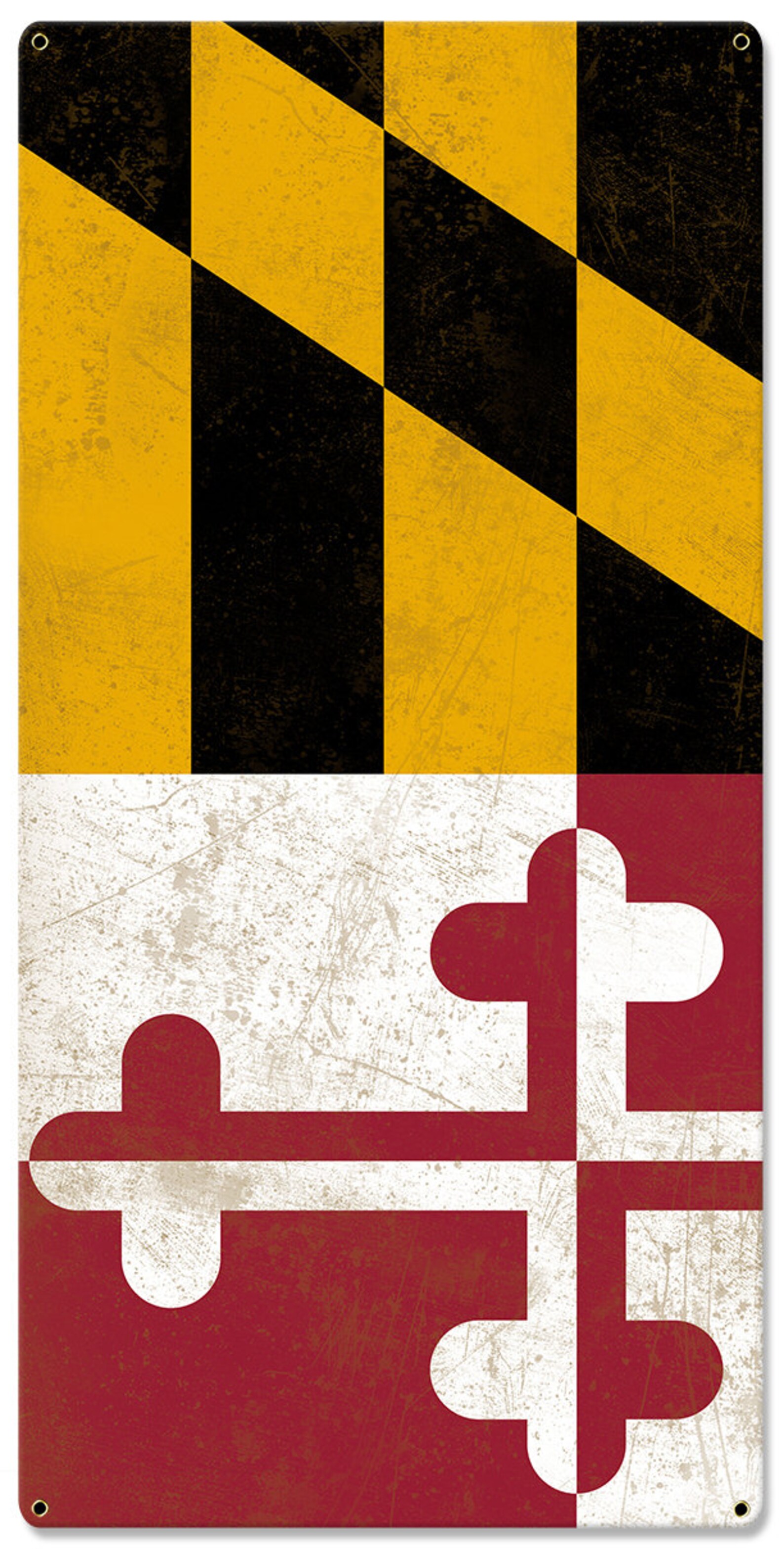 Maryland State Flag, Go to Maryland, Triptych Metal Sign, Wall Decor ...