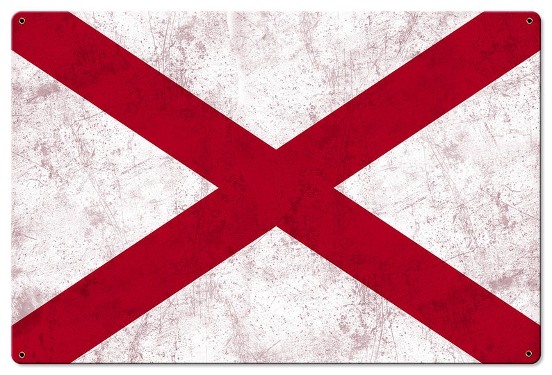 Alabama State Flag Heart of Dixie Metal Sign Optional | Etsy