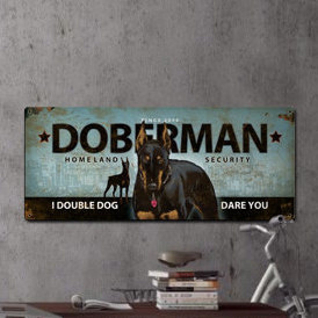 Doberman, Dog, METAL Sign, American Steel, Wall Decor, Wall Art ...