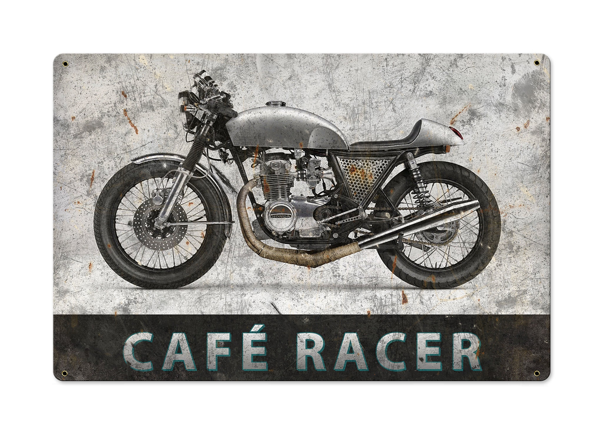 Cafe Racer, Honda, Motorcycle, METAL Sign, Optional Reclaimed Barnwood ...
