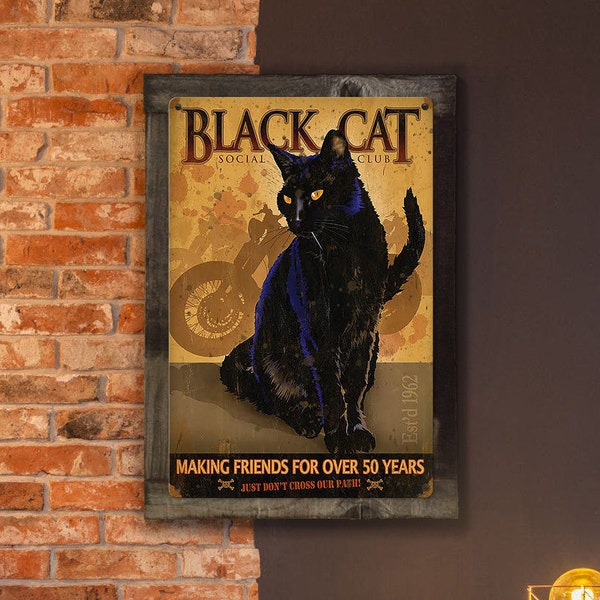 Vintage Metal Cat Signs - Etsy