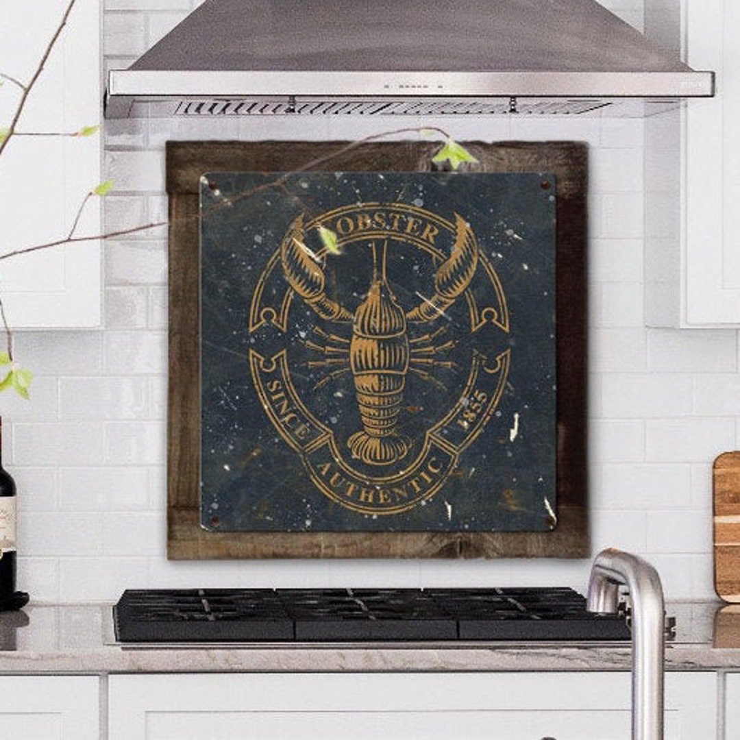 Lobster Wall Art, Nautical METAL Sign, Optional Wood Frame, Made From ...