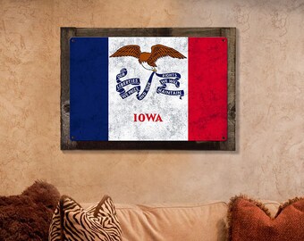 Iowa State Flag License Plate IA Official Flag Symbol Auto Tag - Etsy