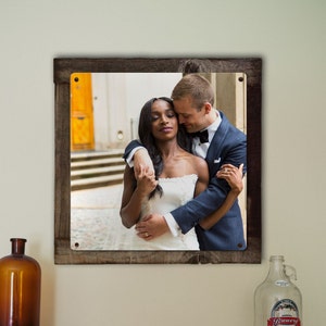 Your Photo on METAL, Wedding Pictures, Bridal Gift, Optional Reclaimed ...