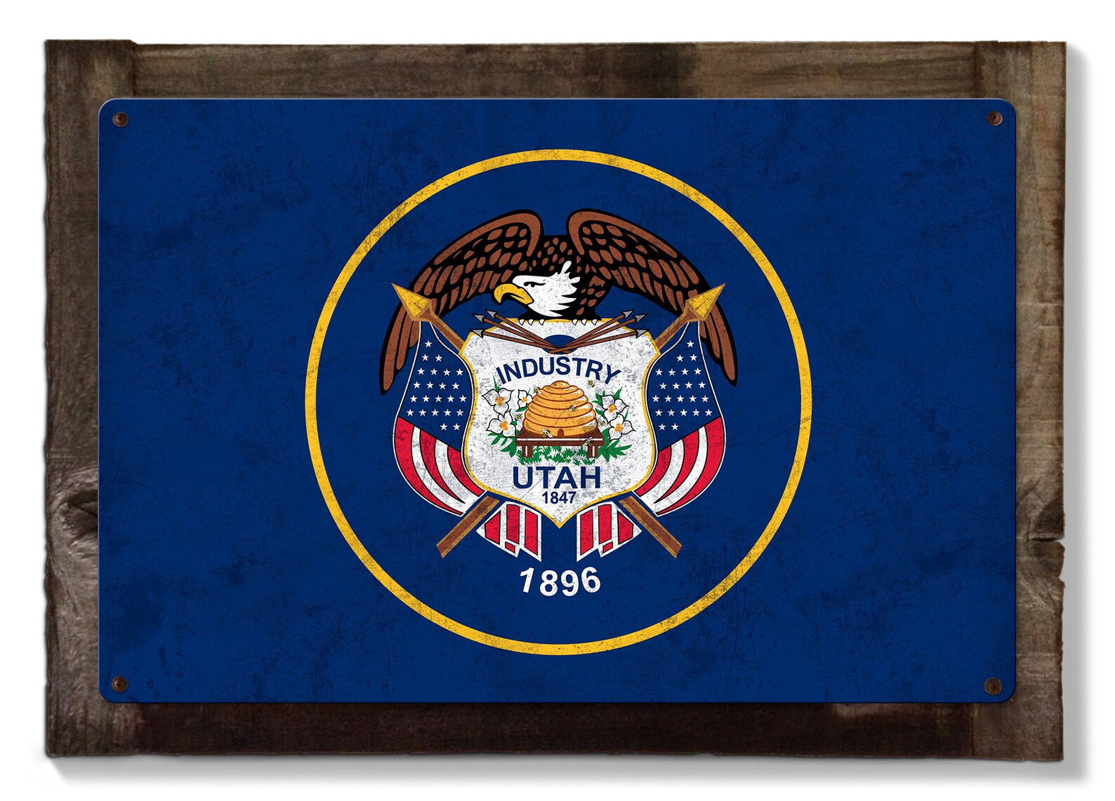 Utah State Flag Life Elevated Metal Sign Optional Rustic | Etsy