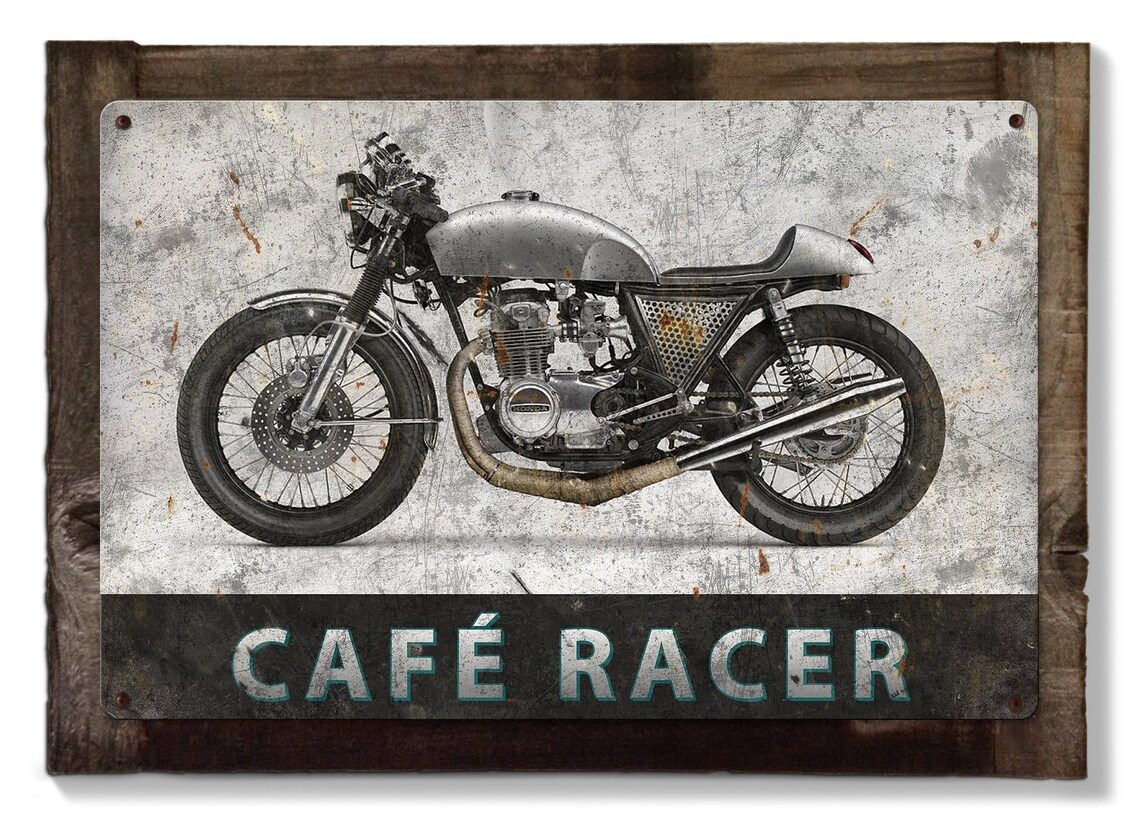 Cafe Racer Honda Motorcycle METAL Sign Optional Reclaimed - Etsy