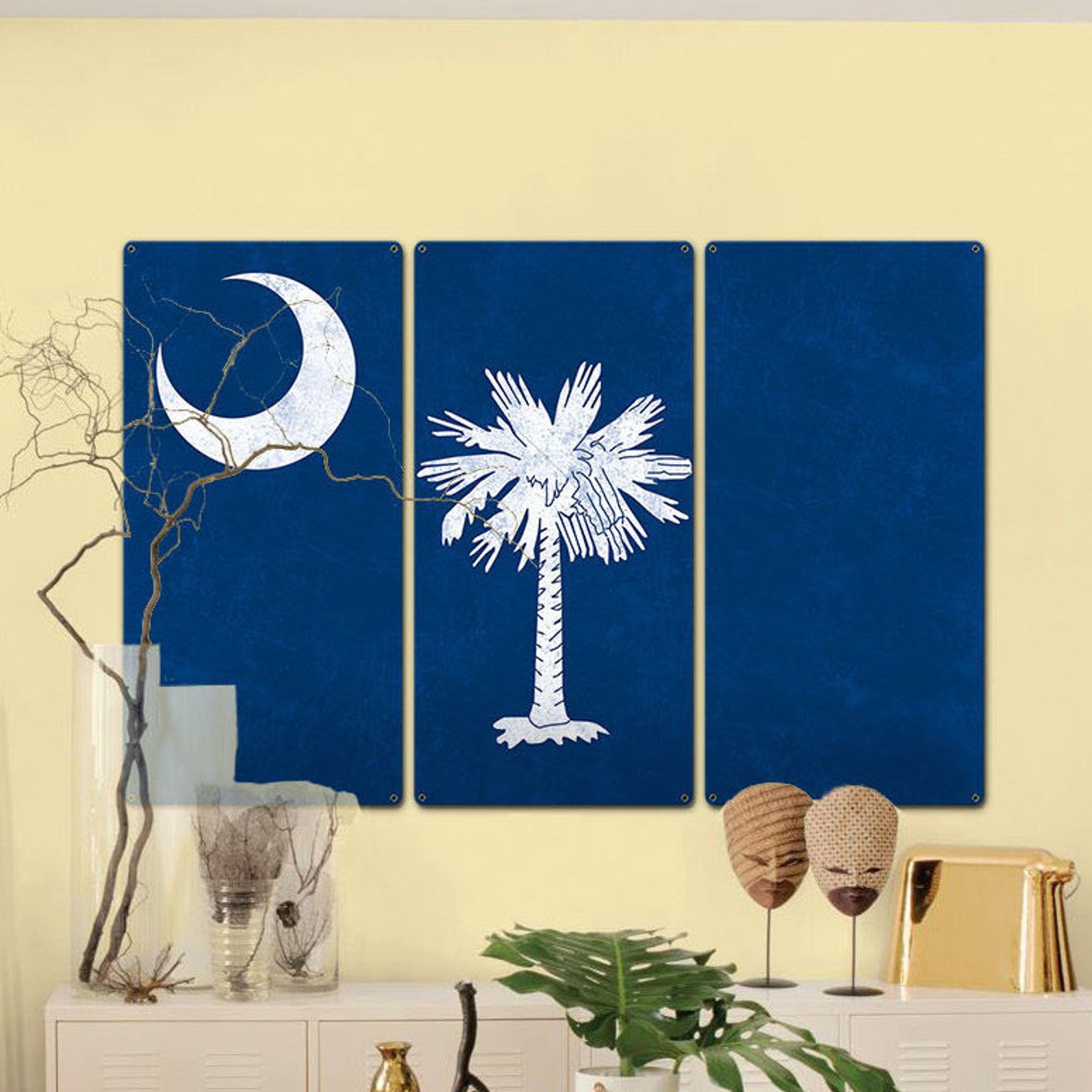 South Carolina State Flag, Smiling Faces Beautiful Places, Triptych ...