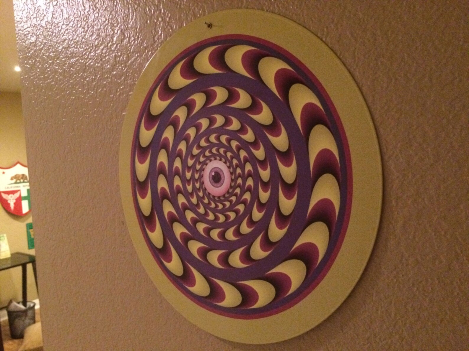 Optical Illusion Hippie Round Metal Sign - Etsy