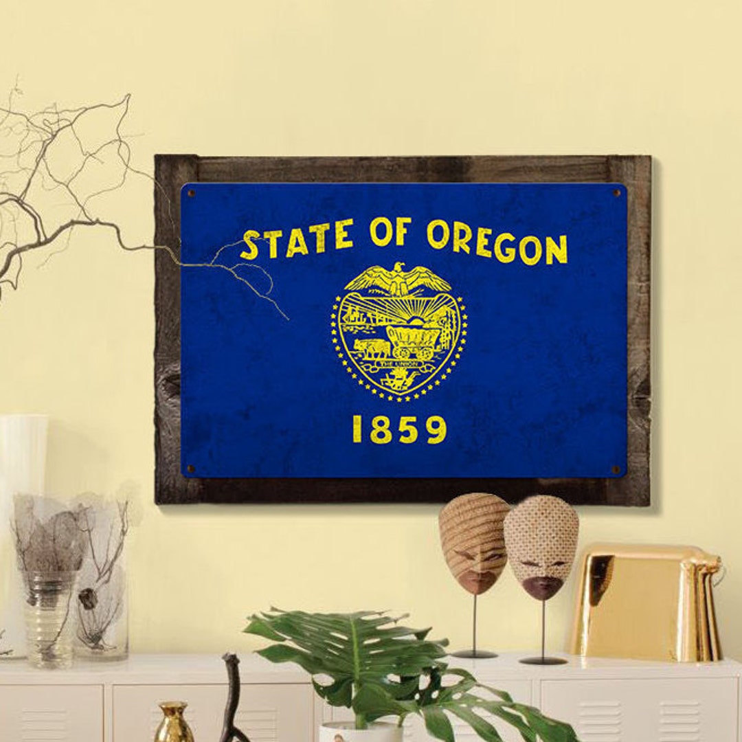 Oregon State Flag, We Love Dreamers, Metal Sign, Metal Sign, Optional ...