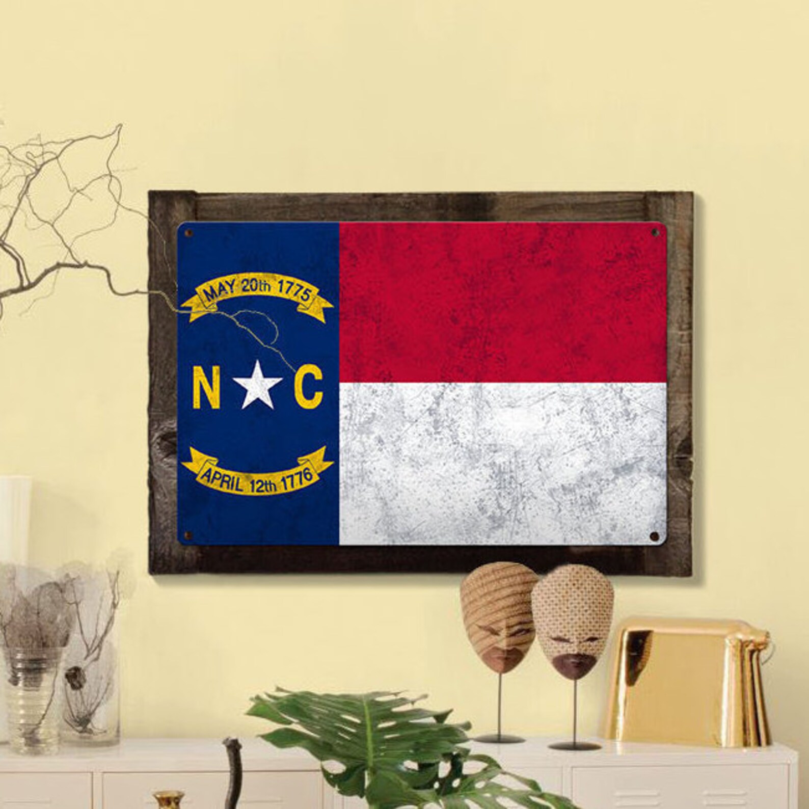 North Carolina State Flag First in Flight Metal Sign - Etsy New Zealand
