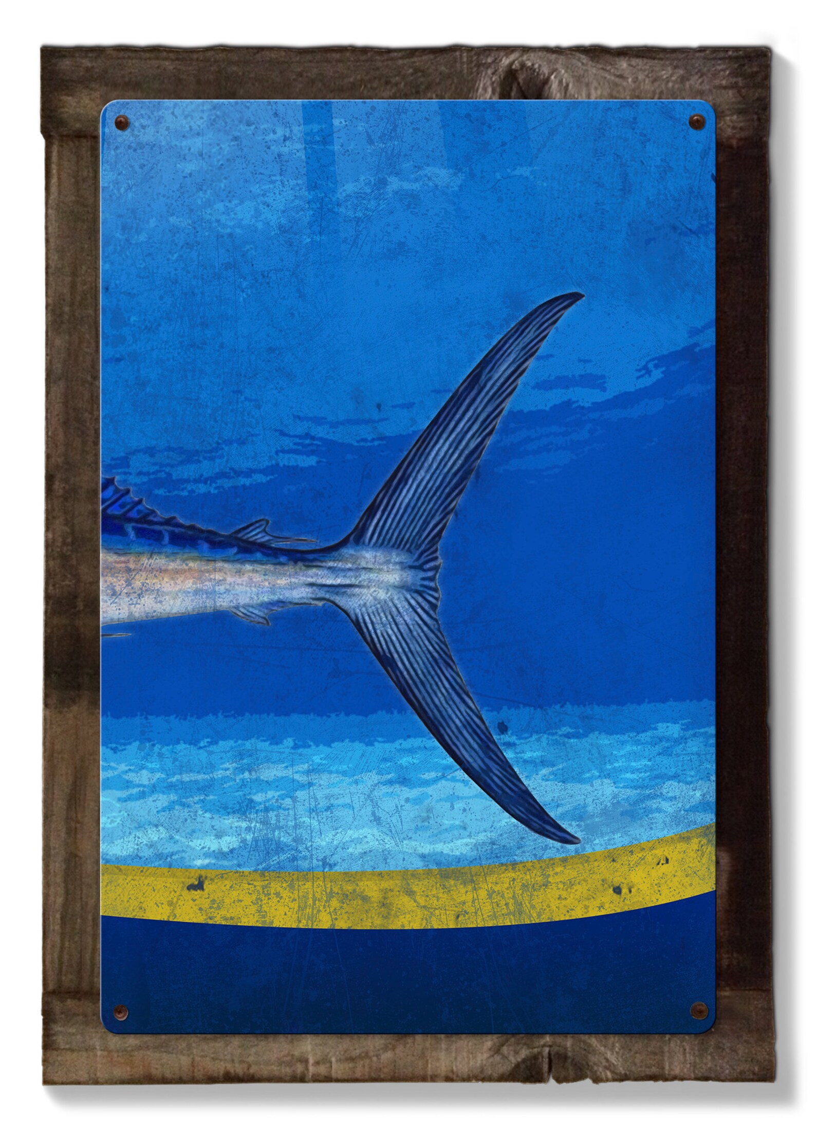 Sailfish, Marlin, Metal Triptych, Optional Rustic Wood Frame, Sport ...