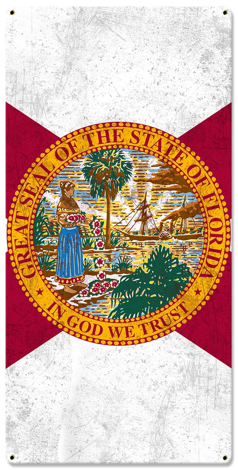 Florida State Flag Sunshine State Triptych Metal Sign Wall - Etsy