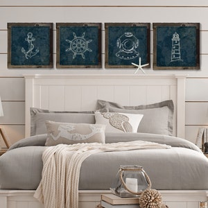 Ship Wheel, Sailor Theme Art, METAL Sign, Optional Reclaimed Barnwood ...