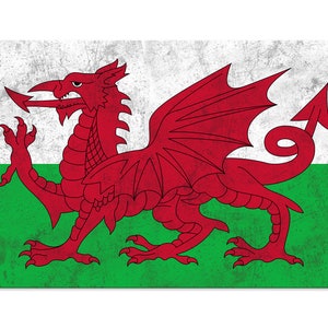 Wales Flag, Metal Sign, Optional Rustic Wood Frame, Wall Decor, Wall ...