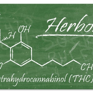 Herbology THC Molecule Chalkboard Marijuana Metal Sign 24x12 - Etsy