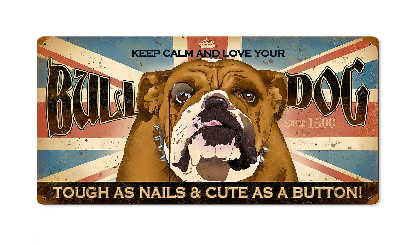 English Bulldog Wall Art, METAL Sign, Optional Reclaimed Barnwood Frame ...