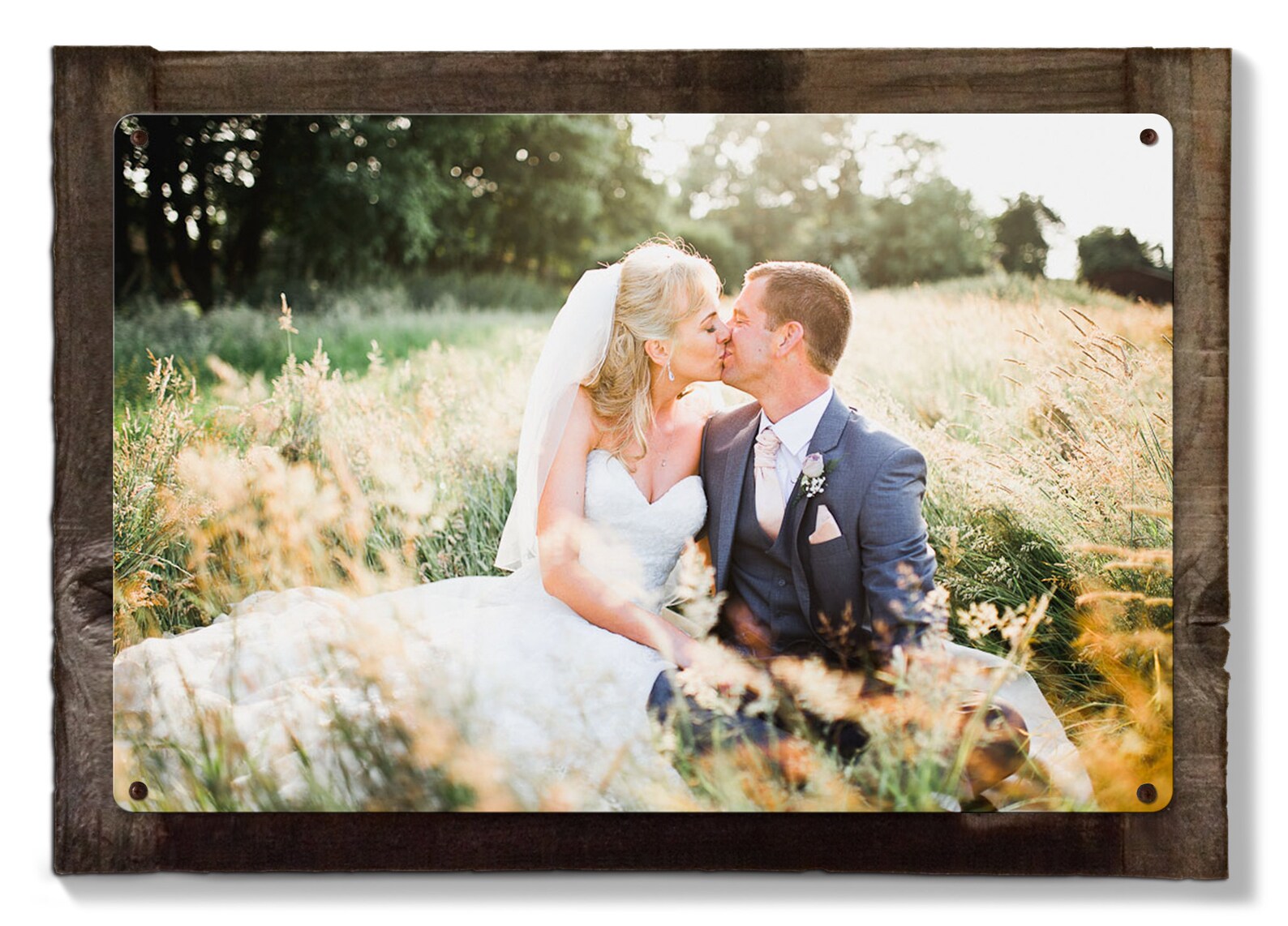 Your Photo on METAL, Wedding Pictures, Bridal Gift, Optional Reclaimed ...