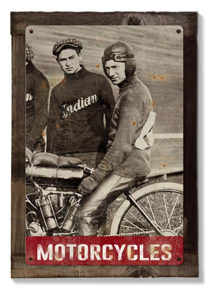 Indian, Motorcycles, Vintage, Photo, Triptych METAL Sign, Wall Art ...