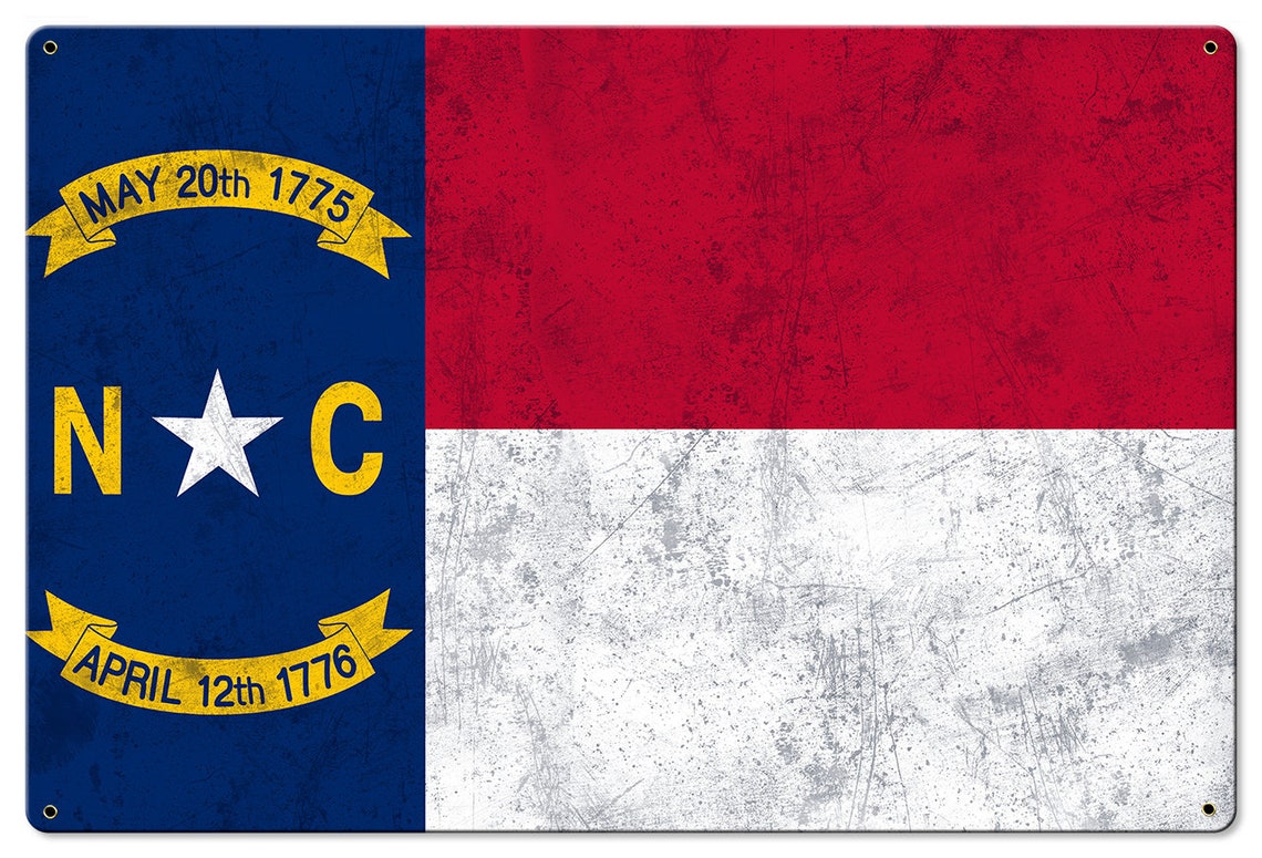 North Carolina State Flag First in Flight Metal Sign | Etsy