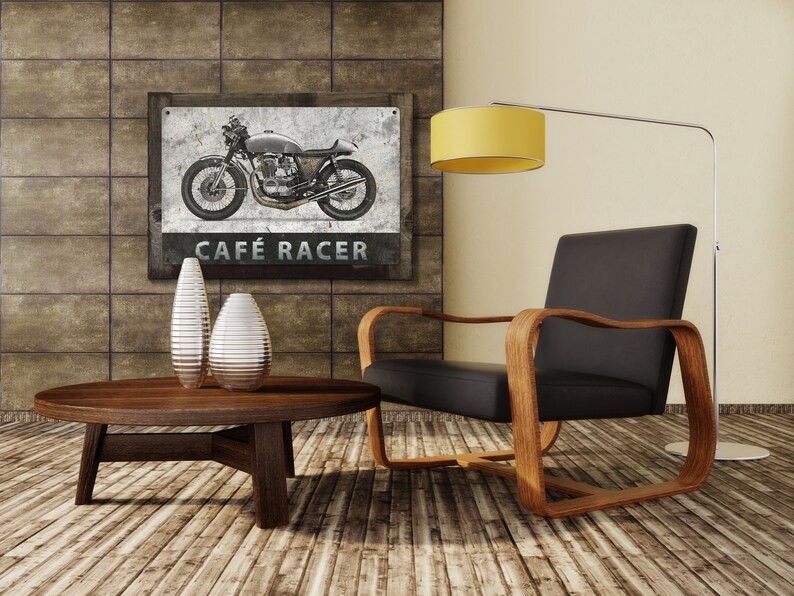 Cafe Racer, Honda, Motorcycle, METAL Sign, Optional Reclaimed Barnwood ...
