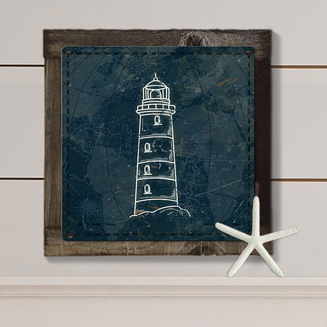 Light House, Nautical Theme Art, METAL Sign, Optional Reclaimed ...