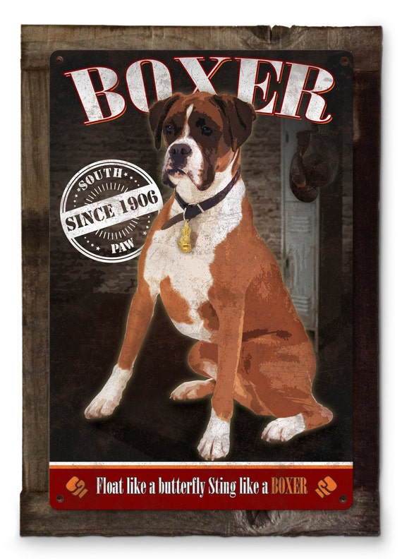 Boxer Sting Like a Boxer Dog Metal Sign Pet Lovers Wood - Etsy