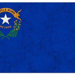 Nevada State Flag, Battle Born, Metal Sign, Optional Rustic Wood Frame ...