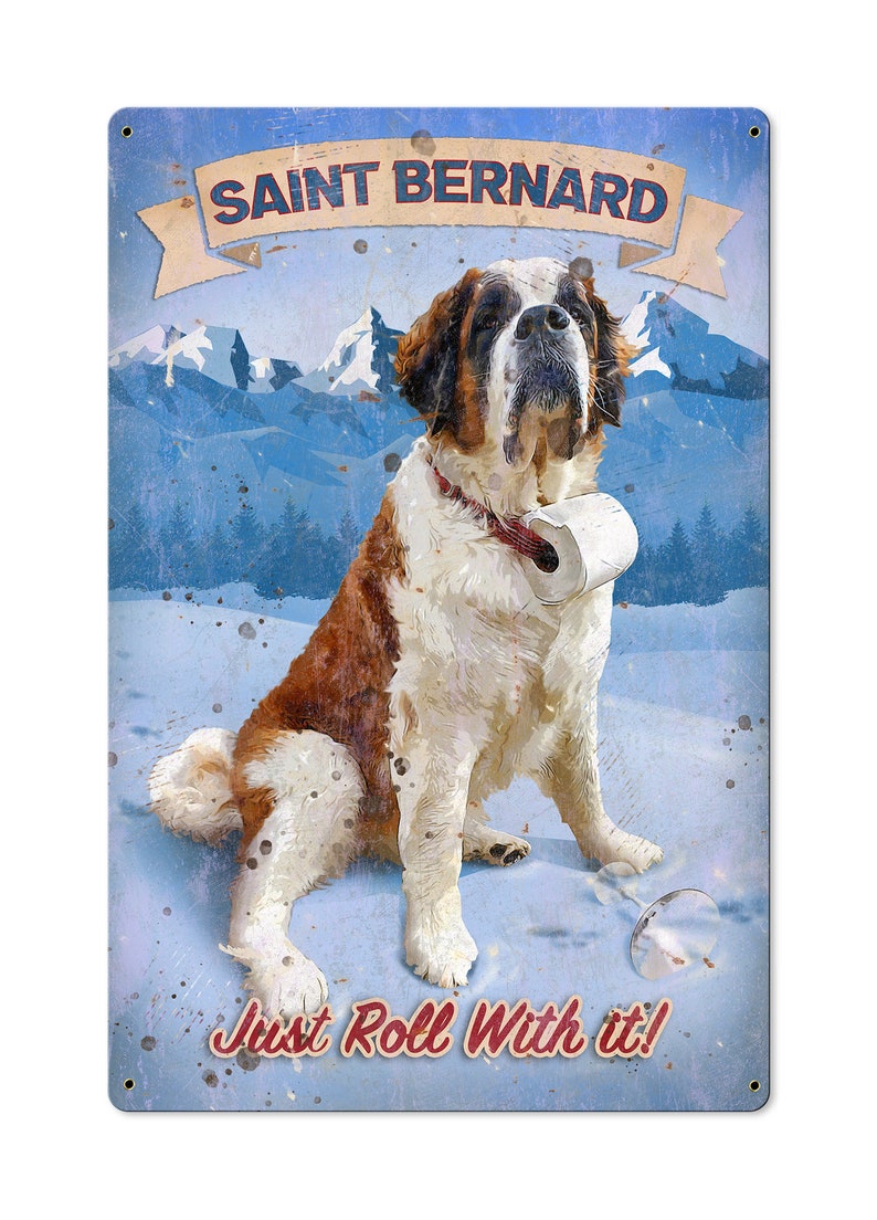 Saint Bernard Dog Wall Art METAL Sign Optional Reclaimed - Etsy