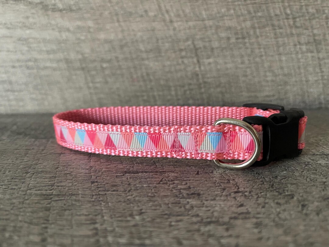 Pink Triangle Dog Collar, Handmade 5/8" Width, Small Dog - Etsy