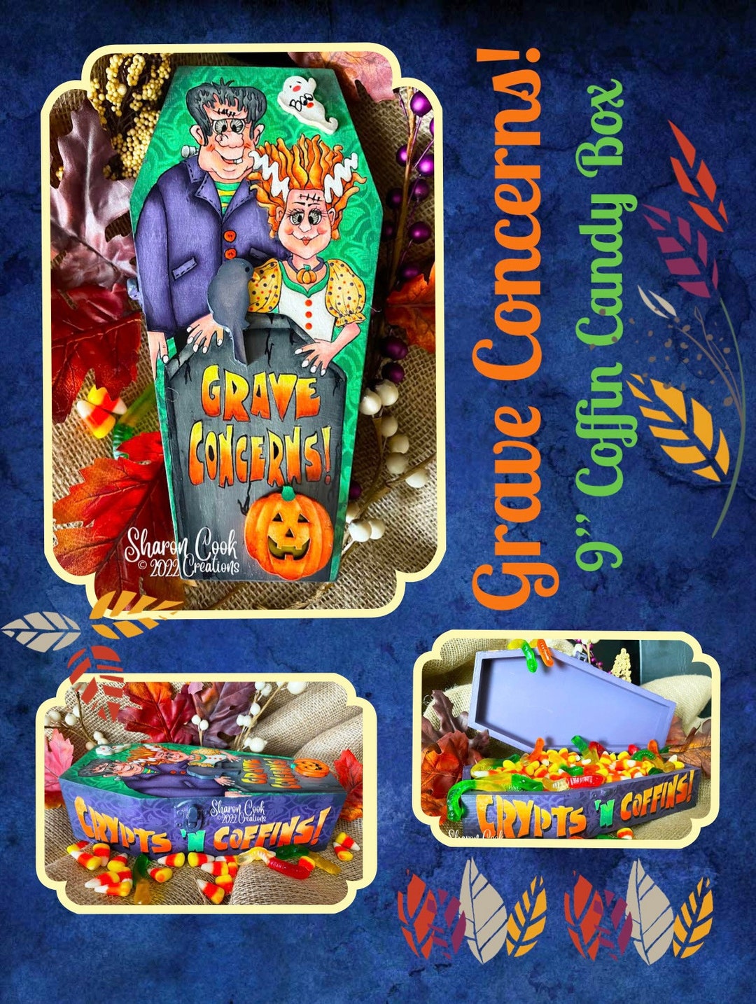 Grave Concerns--crypts 'n Coffins 9" Coffin Candy Box--by Sharon Cook ...