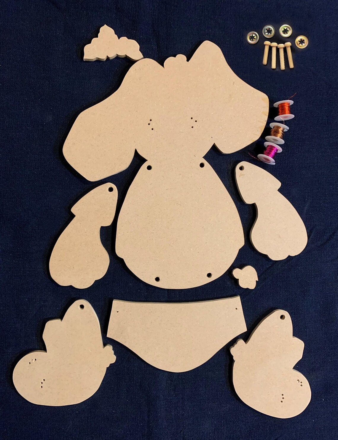 Wooden Cutouts and KIT for Spring Has Sprung Jointed Bunny-by - Etsy