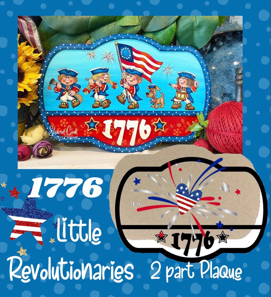 1776!--two-part Plaque--by Sharon Cook (includes Plaque With a Top and ...