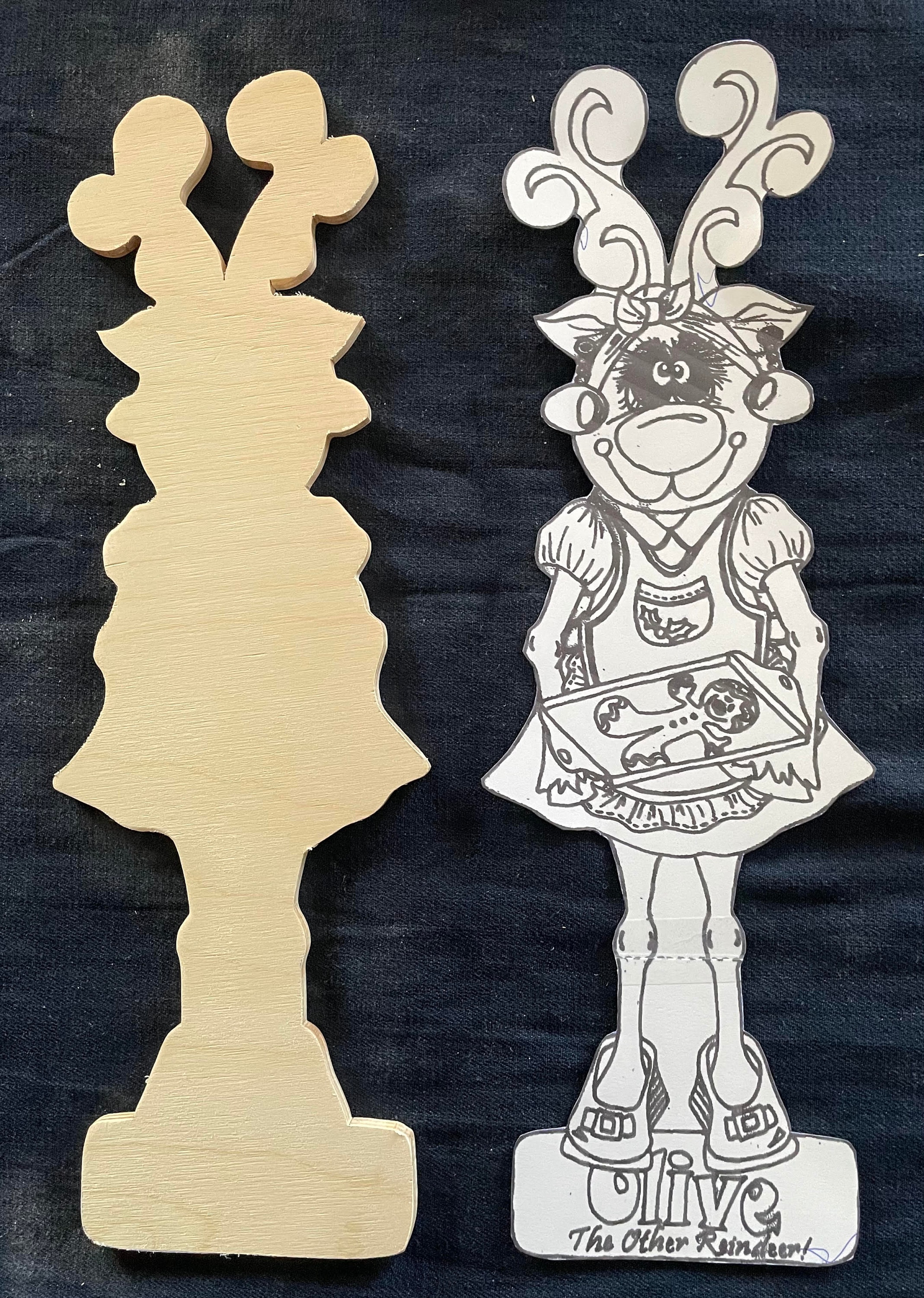 Olive, the OTHER Reindeerwooden Cutoutby Sharon Cook includes One ...