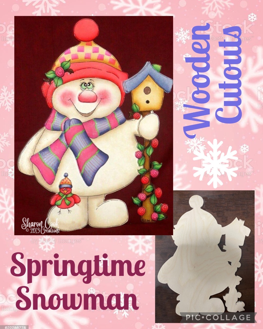 Wooden Cutouts for Springtime Snowman--by Sharon Cook (includes Wooden ...